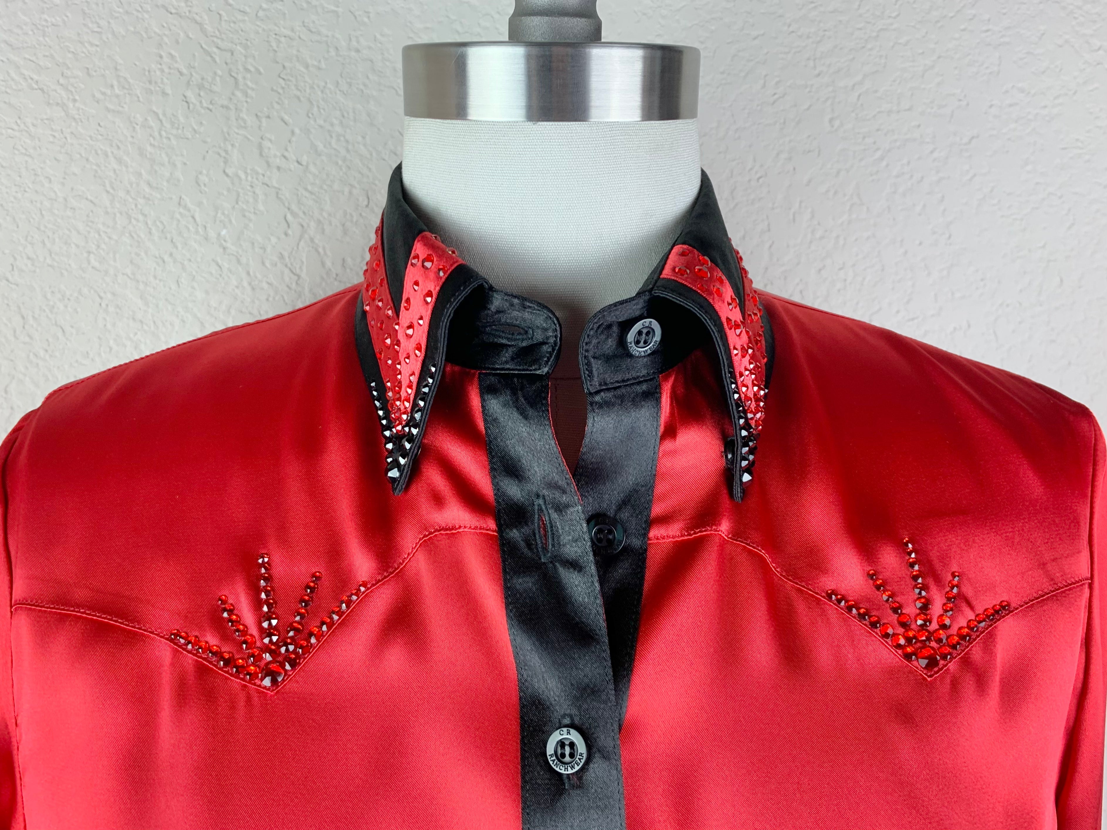Buy CR Special Bright Red with Black Bold Stripe Satin at CR RanchWear ...